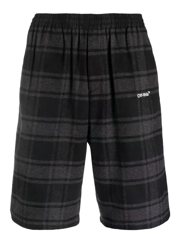 Off-White Check-print Shorts - Grey