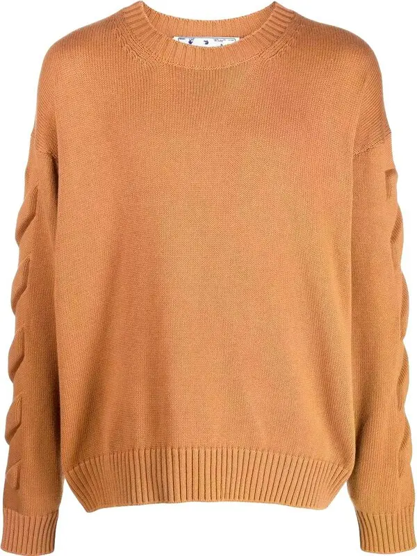 Off-White 3d Diag Crewneck Jumper - Orange
