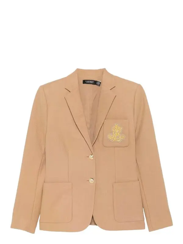 Ralph Lauren Embroidery-detail Chest-pocket Blazer - Neutrals