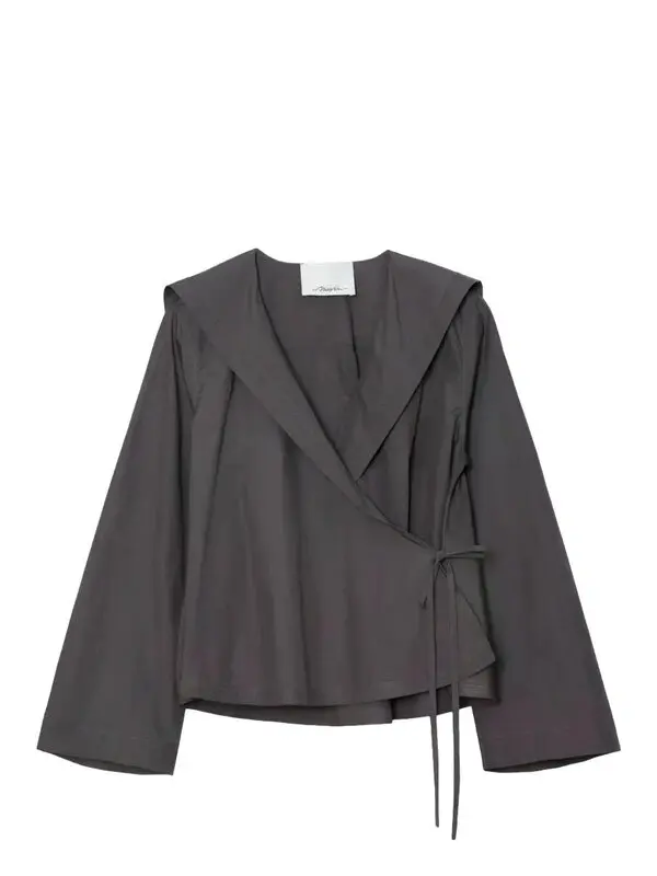 3.1 Phillip Lim Wide Collar Tie Blouse - Grey
