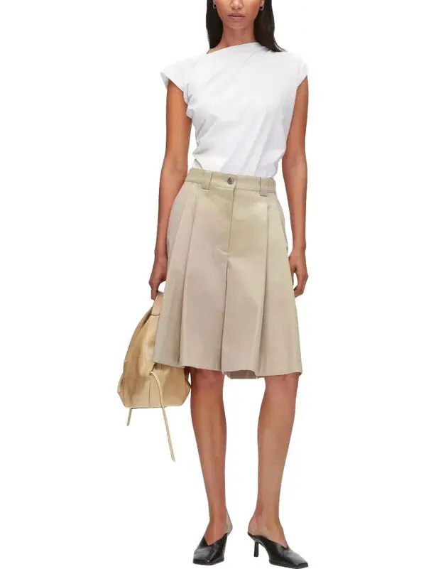 3.1 Phillip Lim Pleated Color-block Shorts - Neutrals