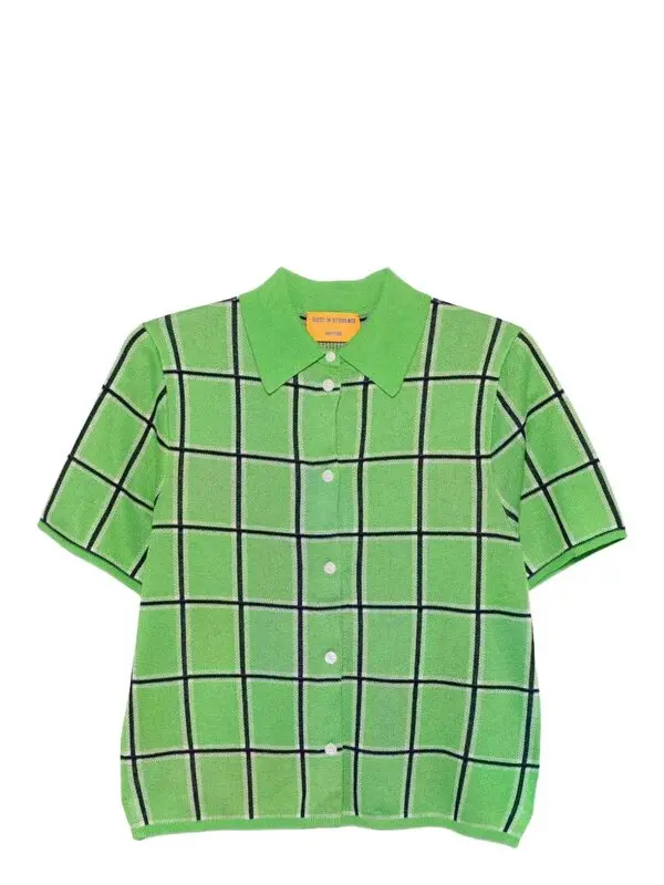 Guest In Residence Plaid Collared Shirt - Green