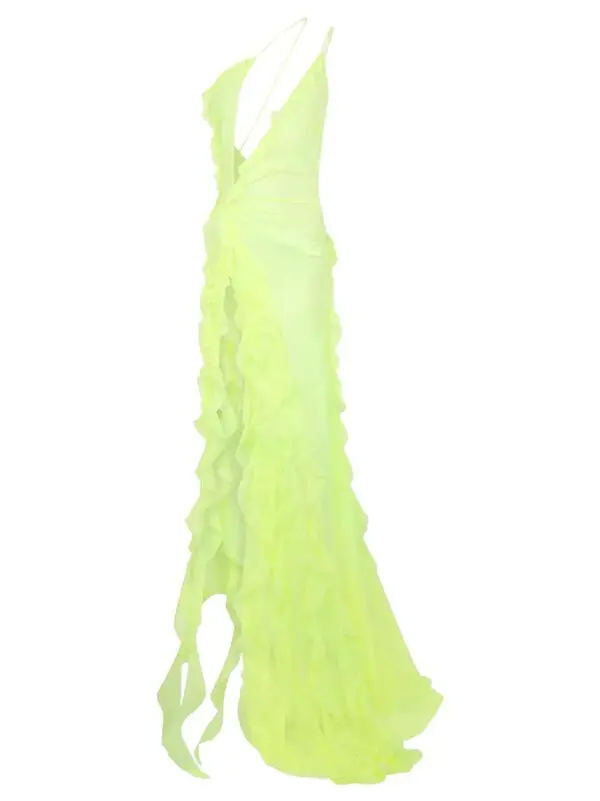 Dsquared2 Ivy Ruffled-detail Maxi Dress - Green