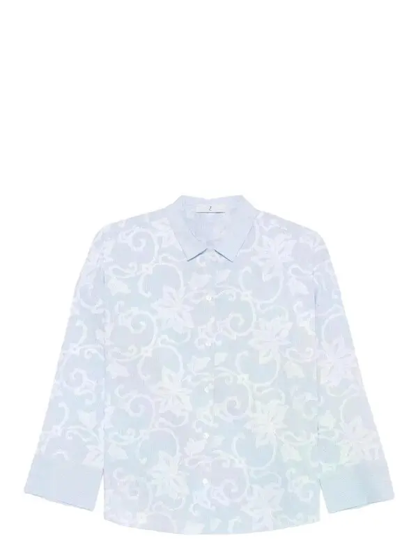 WHYCI Floral-detail Shirt - Blue