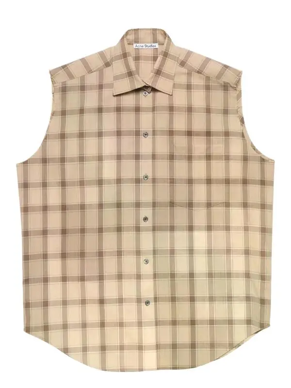Acne Studios Plaid Sleeveless Shirt - Neutrals