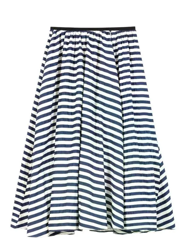 Maje Striped A-line Skirt - Blue