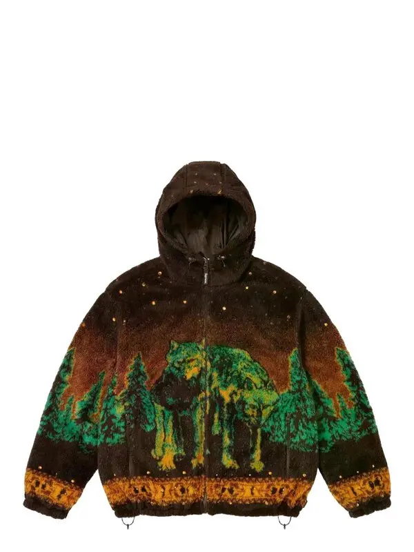 Supreme B.b. Simon Reversible Hooded Fleece Jacket - Brown