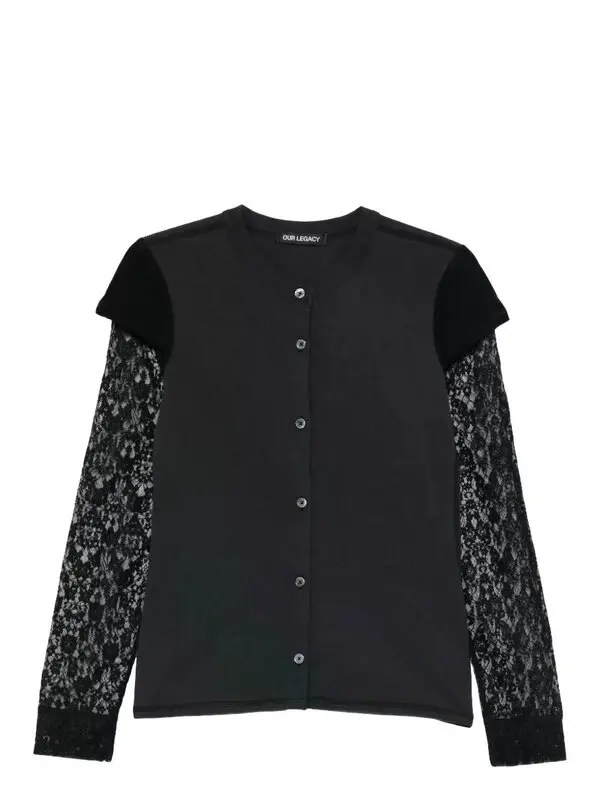Our Legacy Lace Appliqué Cardigan - Black