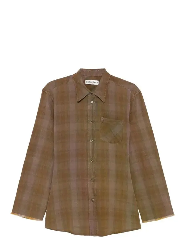 Our Legacy Daisy Checked Pocket Shirt - Brown
