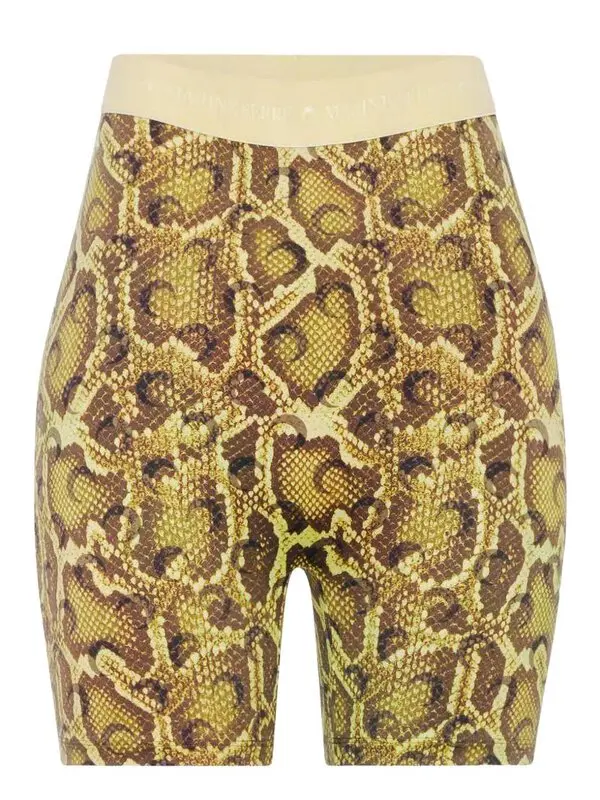 MARINE SERRE Printed Jersey Shorts - Yellow