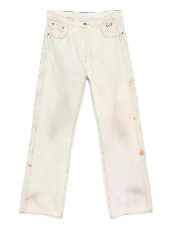 Rhude Distressed Straight Jeans - Neutrals
