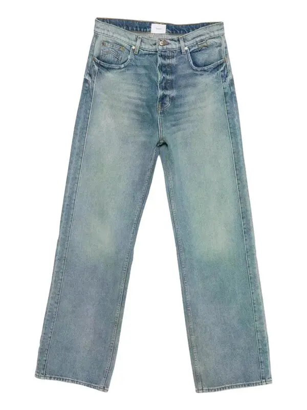 Rhude Washed-effect Straight Jeans - Blue