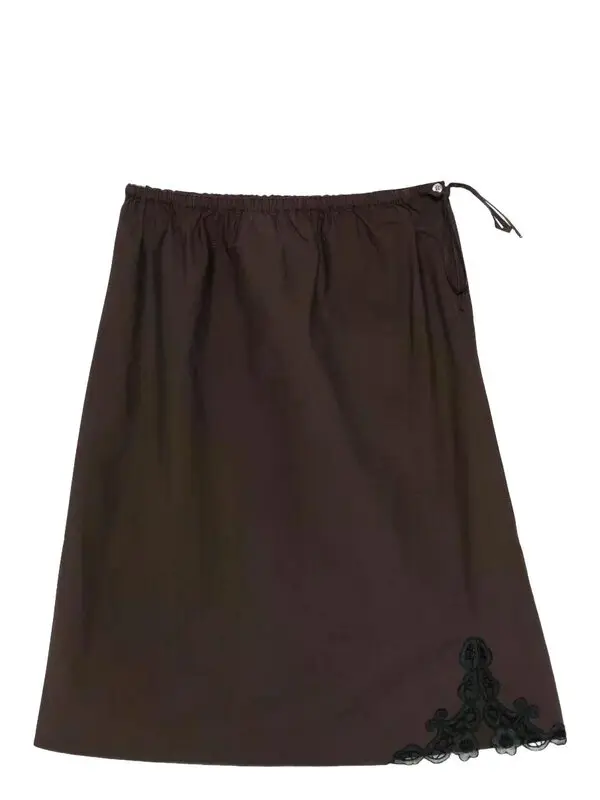 Soeur Embroidery Skirt - Brown