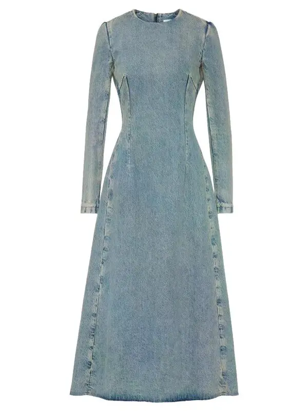 MAISON MARGIELA Long-sleeved Midi Dress - Blue