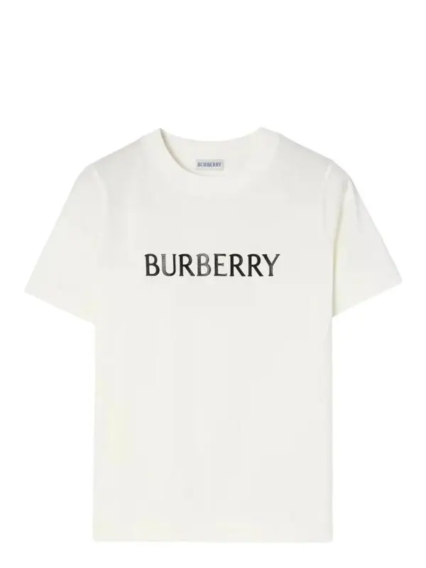 Burberry Logo Cotton T-shirt - Neutrals