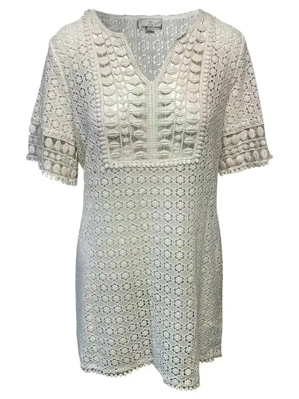 Miguelina Lace Mini Dress - Neutrals