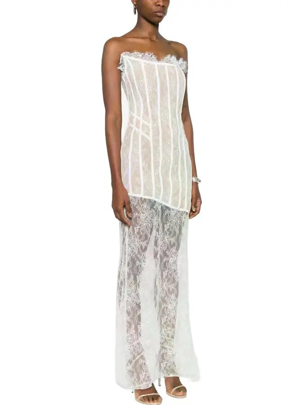 Giuseppe Di Morabito Lace Ruffled Maxi Dress - White