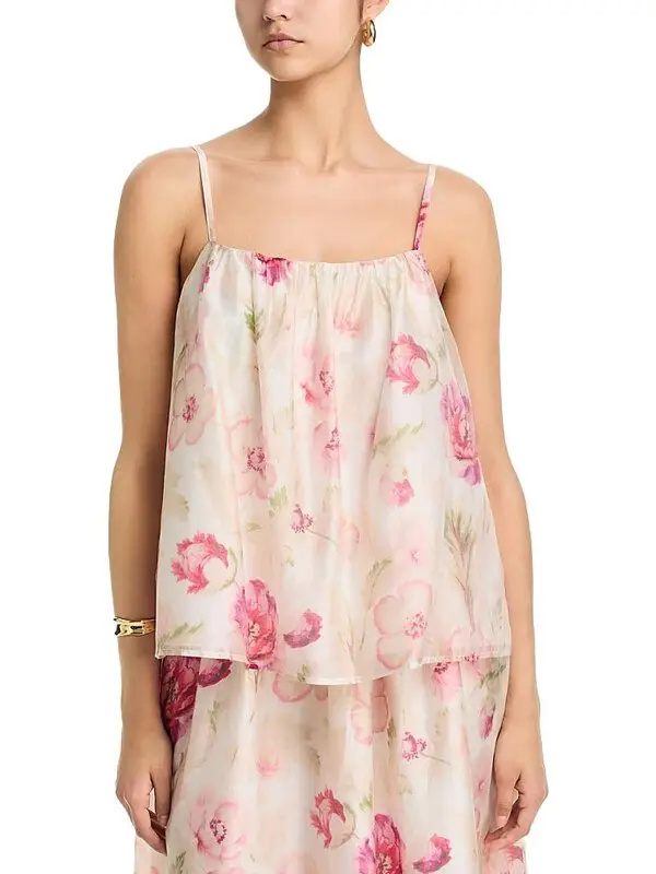Aqua Flounce Top - Rose Multi