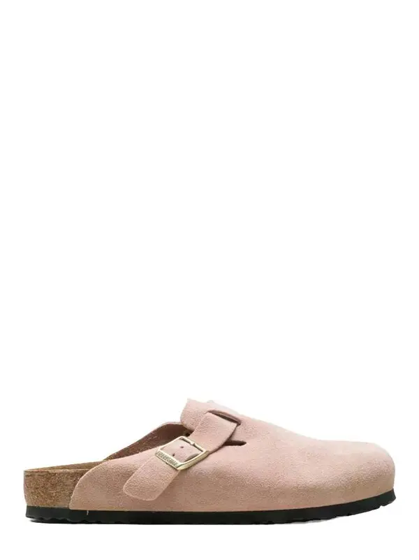 BIRKENSTOCK Boston Buckle Leather Mules - Pink