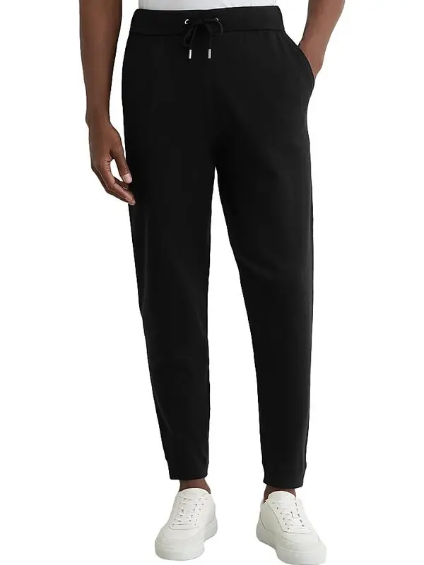 REISS Merino Wool Joggers - Black