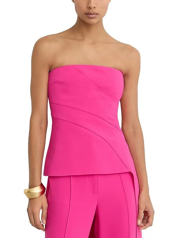 REISS Skye Drape Top - Bright Pink
