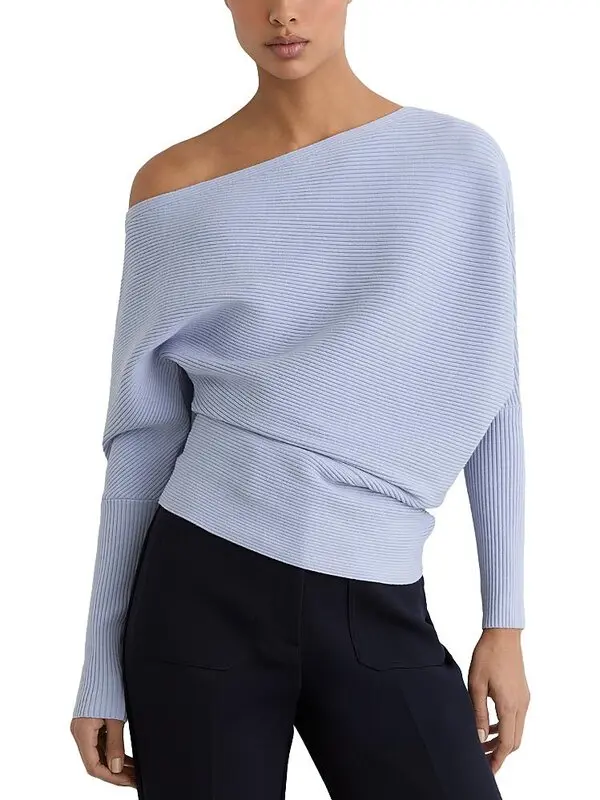 REISS Lorna Draped Sweater - Blue