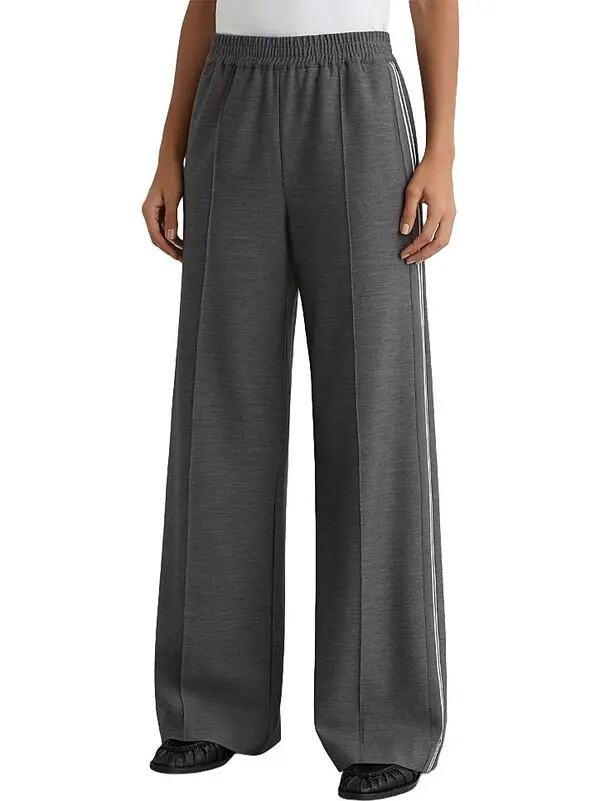 REISS Marlow Wide Leg Pants - Grey