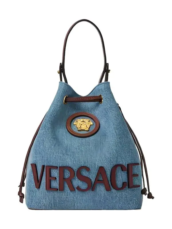 Versace La Medusa Logo-plaque Tote Bag - Blue