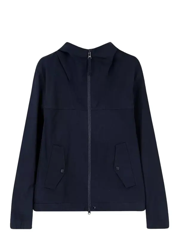 Stone Island Hooded Jacket With Logo Patch - Blue