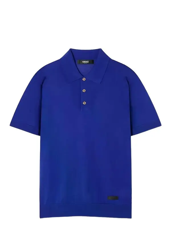 Versace Fine-knit Polo Shirt - Blue