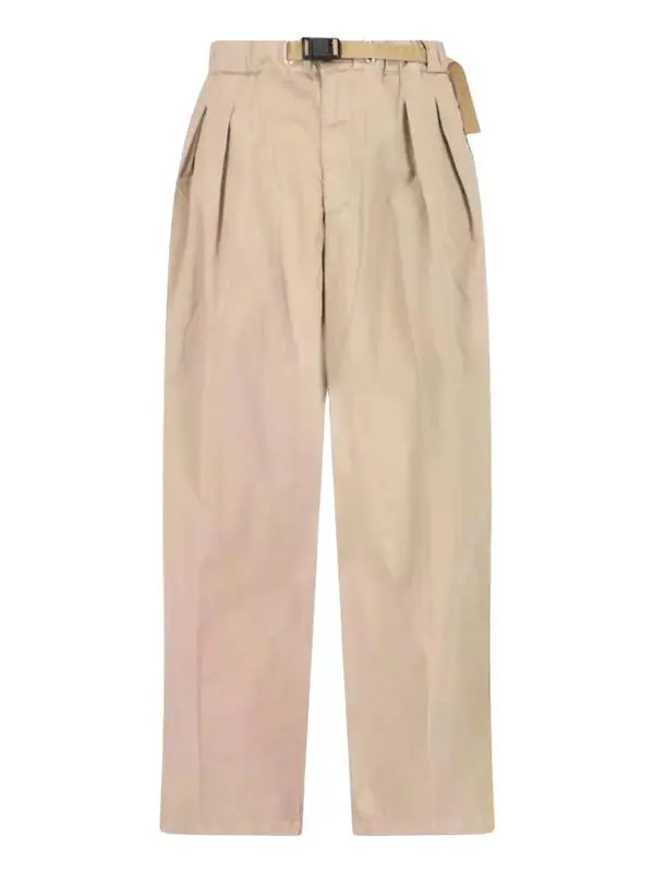 WHITE SAND Pleated Belted Trousers - Neutrals