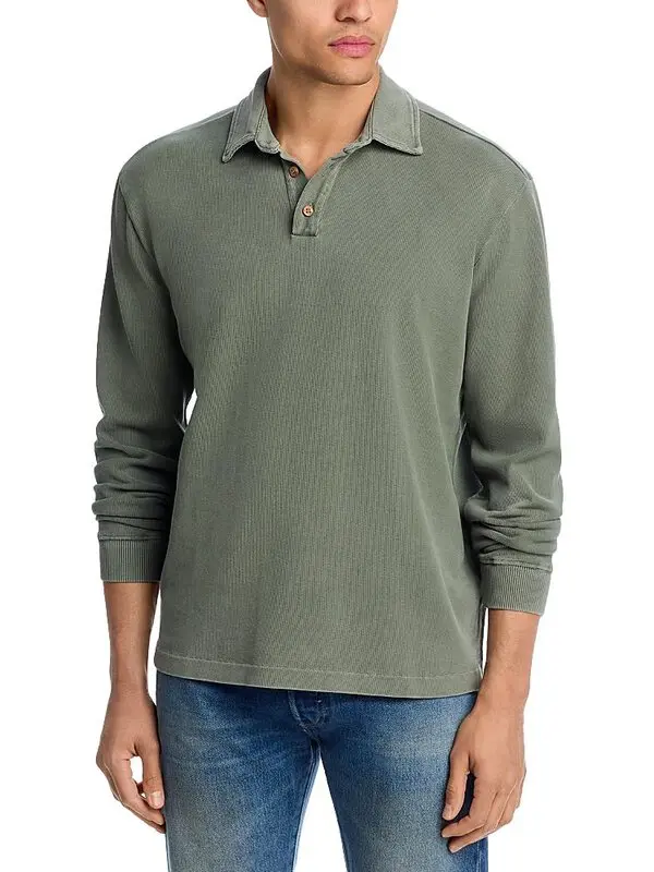 ALEX CRANE Caza Long Sleeve Polo Shirt - Seagrass