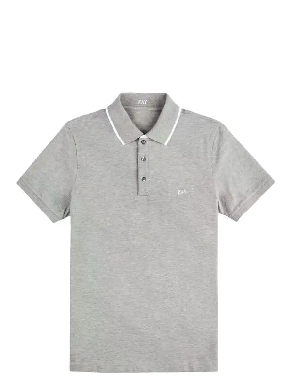 FAY Logo Polo Shirt - Grey
