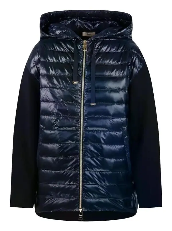 Herno Quilted Coat With Hood - Blue