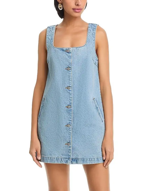 French Connection 90's Denim Button Front Dress - Blue Denim
