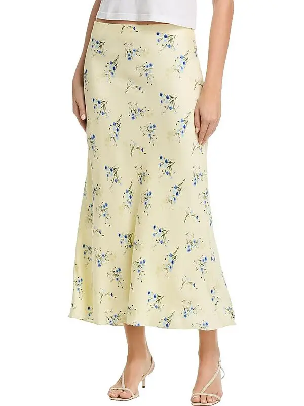 French Connection Harper Fleur Bias Midi Skirt - Cucumber Crush