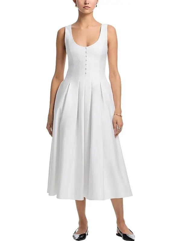 French Connection Sateen Midi Dress - Summer White