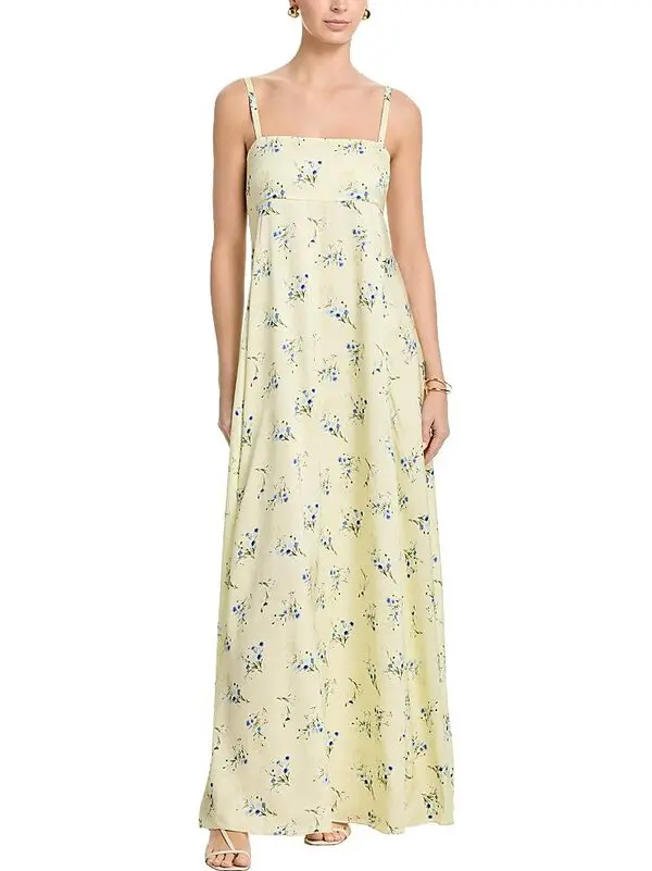 French Connection Ennis Satin Harper Maxi Dress - Cucumber Crush
