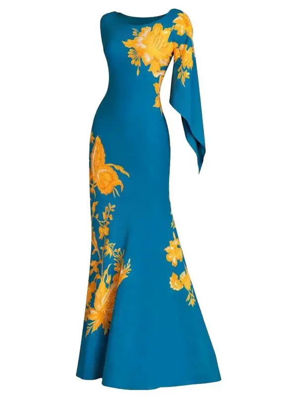 Etro Floral-print Maxi Dress - Blue