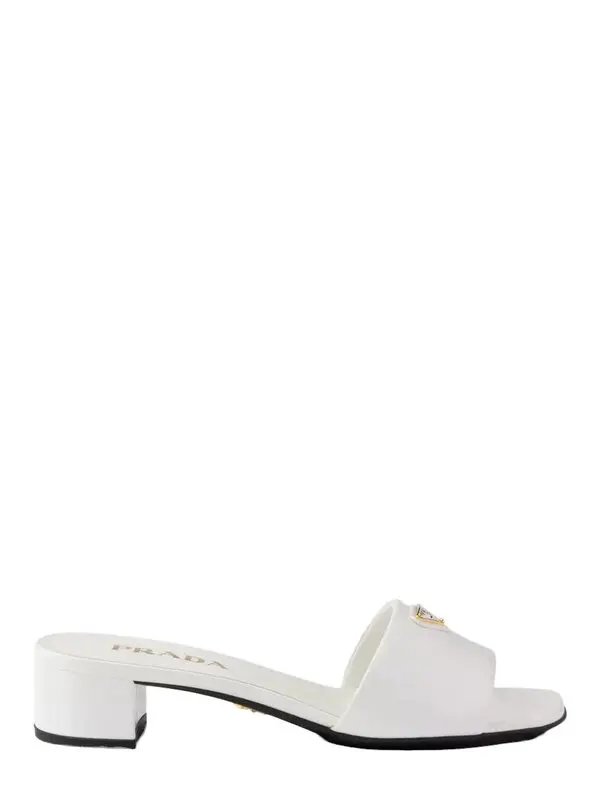 Prada Saffiano Patent Leather Sandals - White
