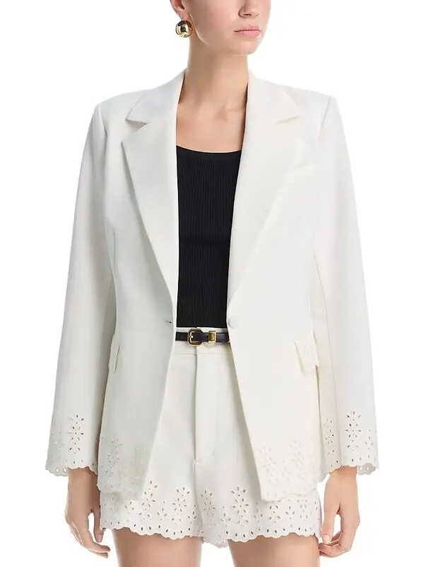 Aqua Eyelet Blazer Exclusive - White