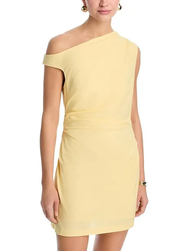 Aqua Asymmetric Mini Dress - Canary