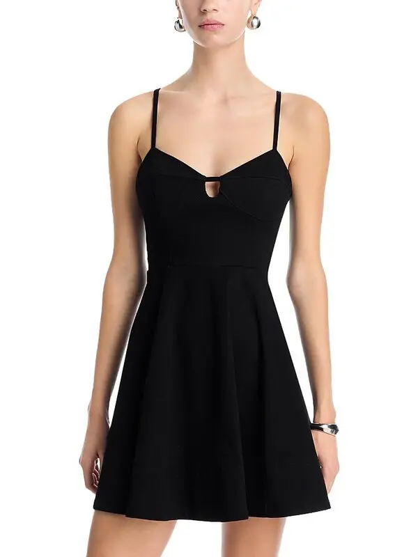 Aqua Denim Bustier Mini Dress - Black