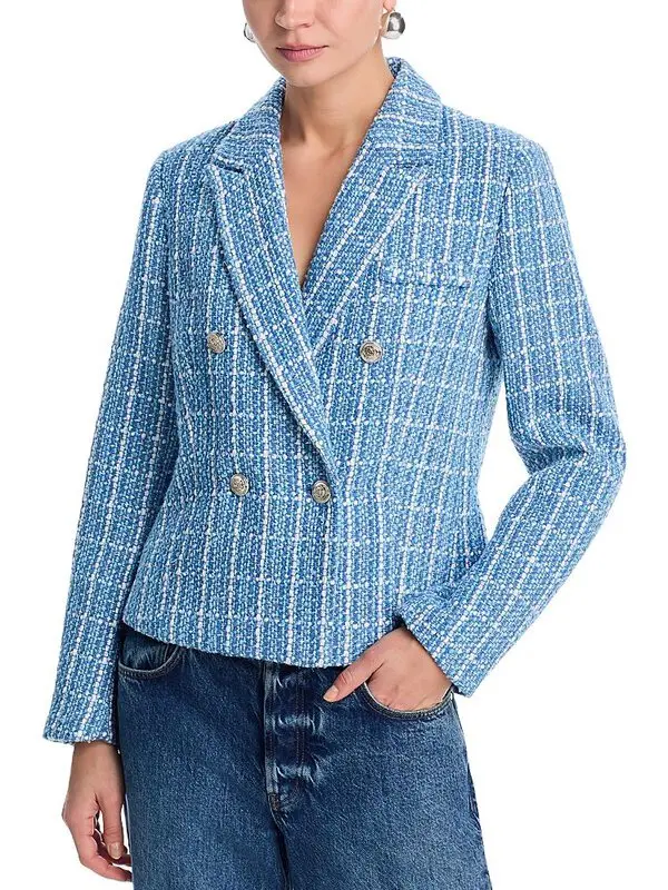 Aqua Tweed Blazer - Blue Multi
