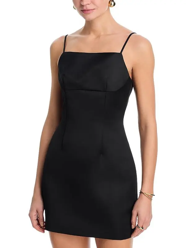 Aqua Shift Mini Dress - Black