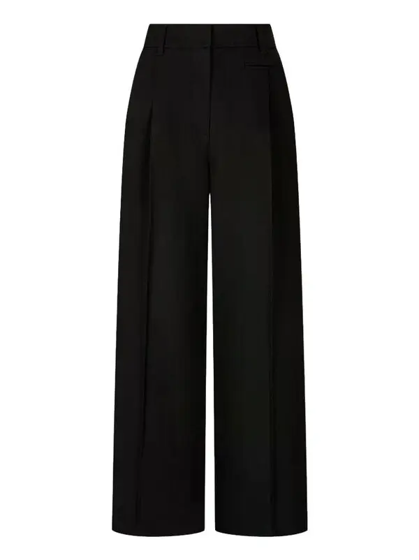 STUDIO TOMBOY Pintuck Wide Leg Trousers - Black