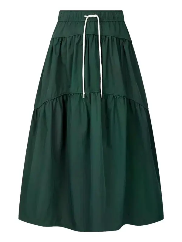 STUDIO TOMBOY Tiered Drawstring-fastening A-line Skirt - Green