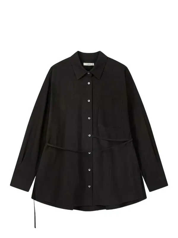 STUDIO TOMBOY Waist-tie Shirt - Black
