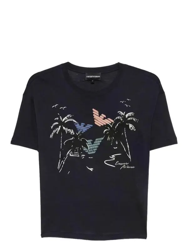 Emporio Armani Graphic-print T-shirt - Blue