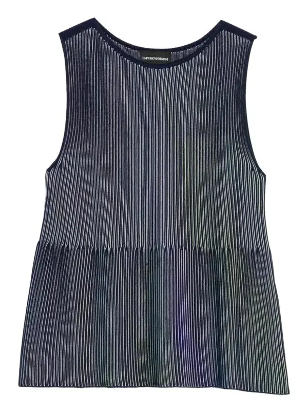 Emporio Armani Sleeveless Pleated Top - Blue